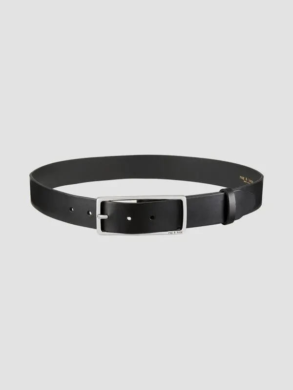 Rag & Bone Rebound Leather Belt - Black Silver