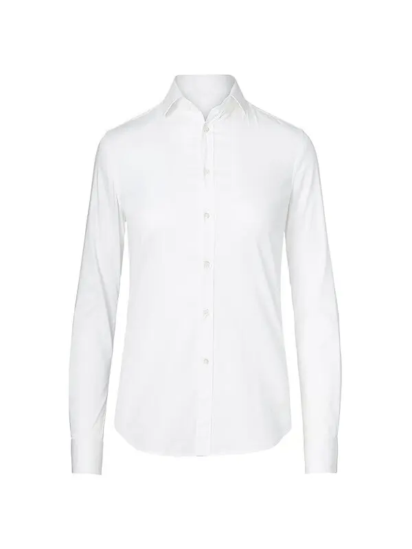 Ralph Lauren Iconic Style Charmain Stretch Sateen Shirt - White