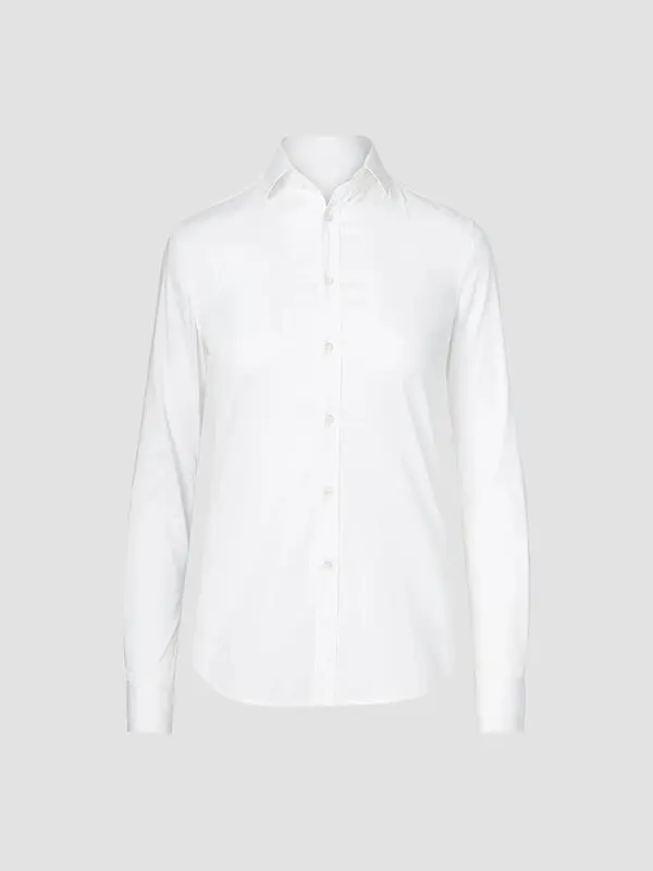 Ralph Lauren Iconic Style Charmain Stretch Sateen Shirt - White