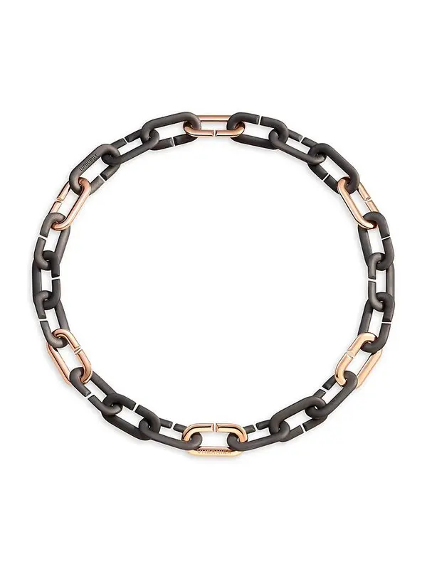 Vhernier Mon Jeu 18k & Titanium Chain Necklace