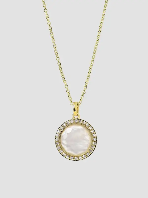 Ippolita Lollipop 18k Yellow Mother-of-pearl Doublet & Diamond Mini Pendant Necklace - Gold