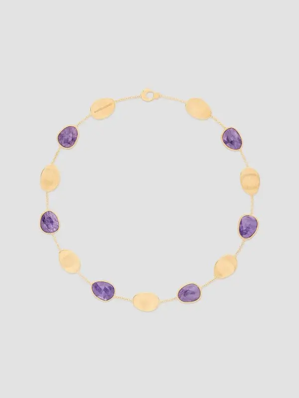 Marco Bicego Lunaria 18k Yellow & White Mother-of-pearl Necklace - Purple