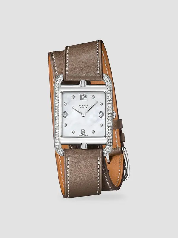 Hermès Cape Cod Stainless Steel, 0.61 Tcw Diamond & Leather Strap Watch/29mm - Sapphire
