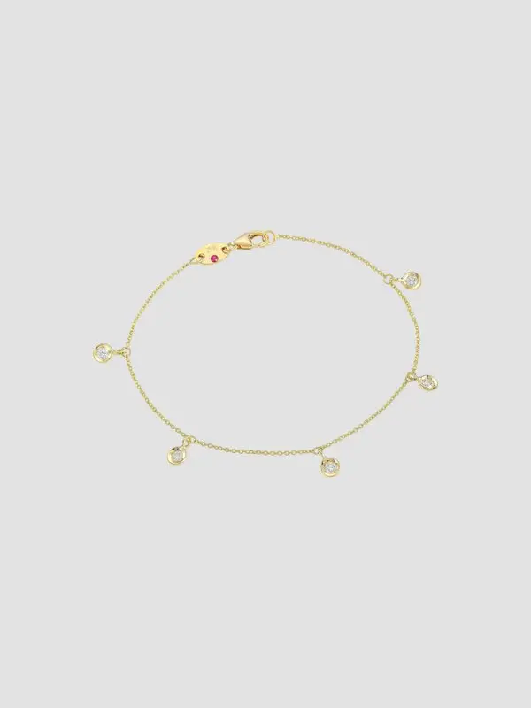 Roberto Coin Diamond The Inch 18k Yellow & 0.23 Tcw Diamond Dangle Bracelet