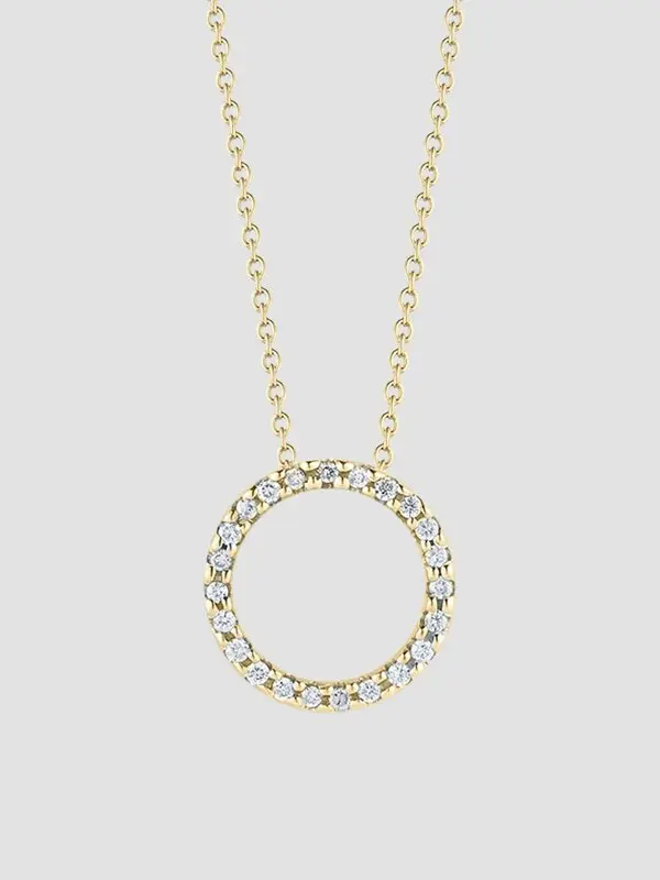 Roberto Coin Tiny Treasures 18k & Diamond Circle Pendant Necklace