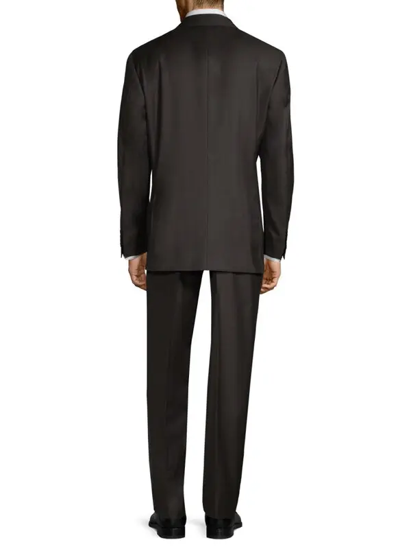 Canali Regular-fit Two-button Wool-blend Suit - Black