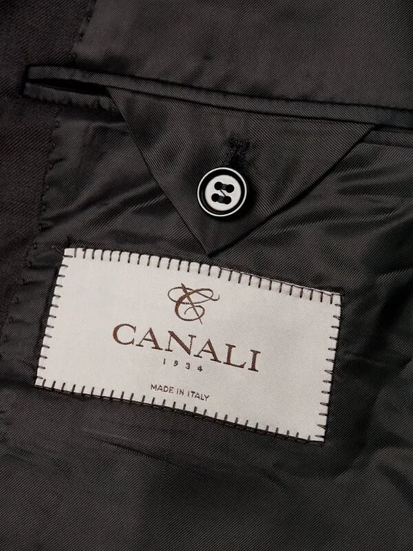 Canali Regular-fit Two-button Wool-blend Suit - Black
