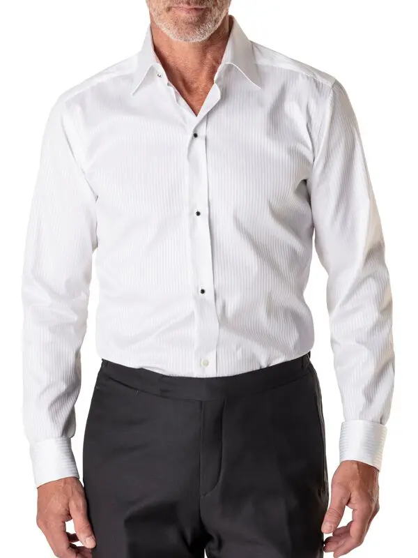 Eton Contemporary-fit Satin Stripe Dress Shirt