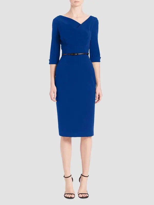 Black Halo Jackie O Three-quarter Sleeve Dress - Cobalt