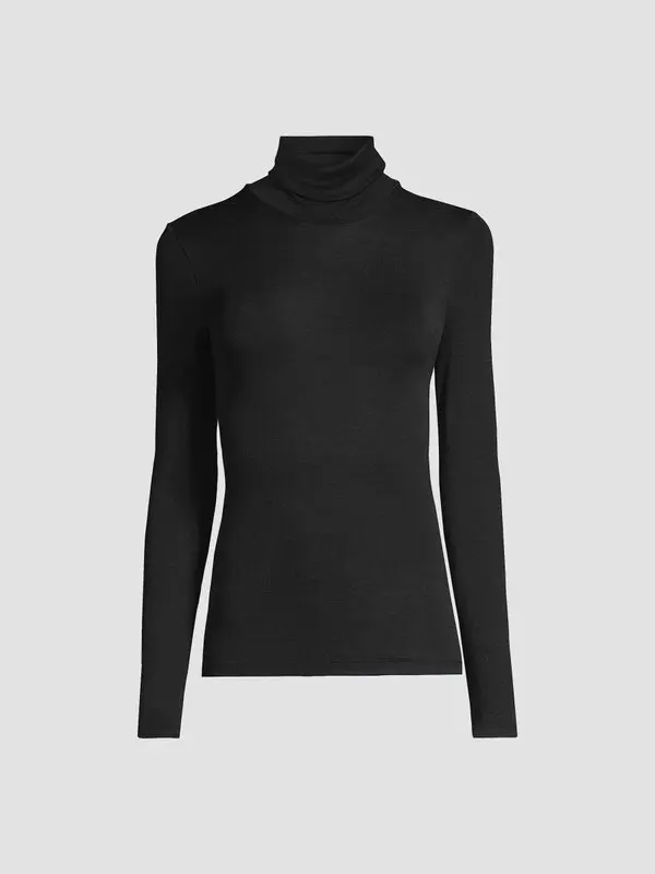 Hanro Wool & Silk Turtleneck Pullover - Black