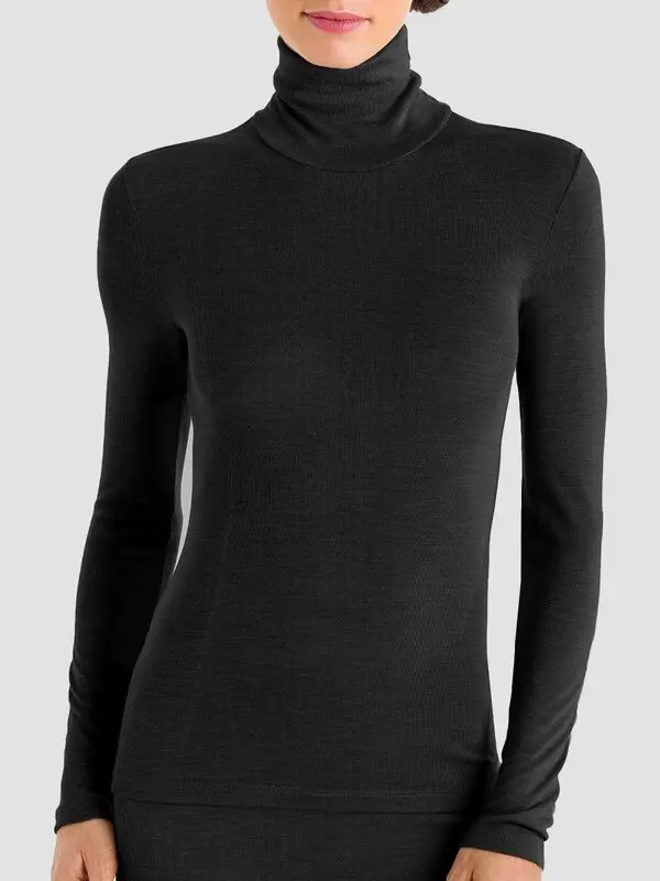 Hanro Wool & Silk Turtleneck Pullover - Black