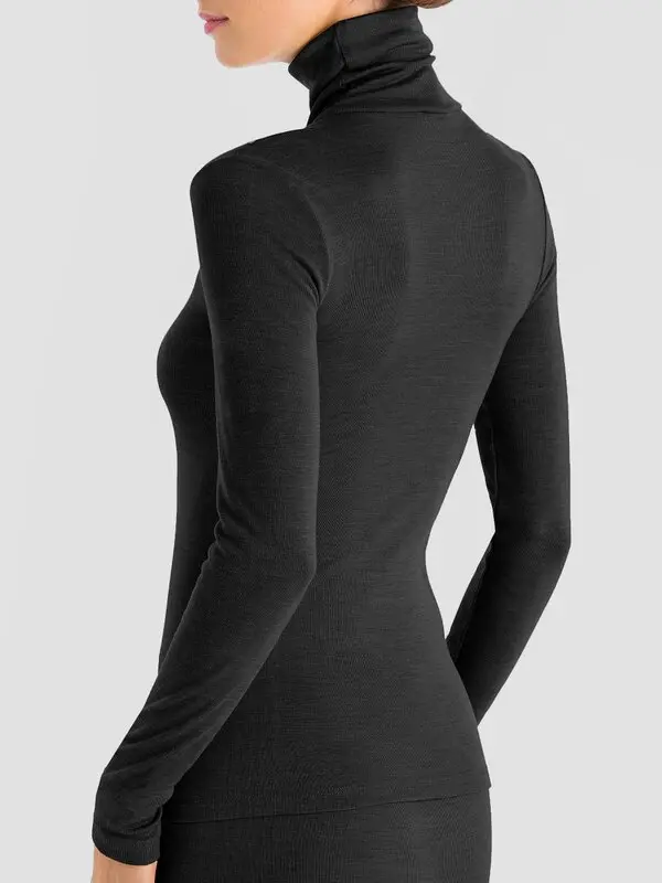 Hanro Wool & Silk Turtleneck Pullover - Black