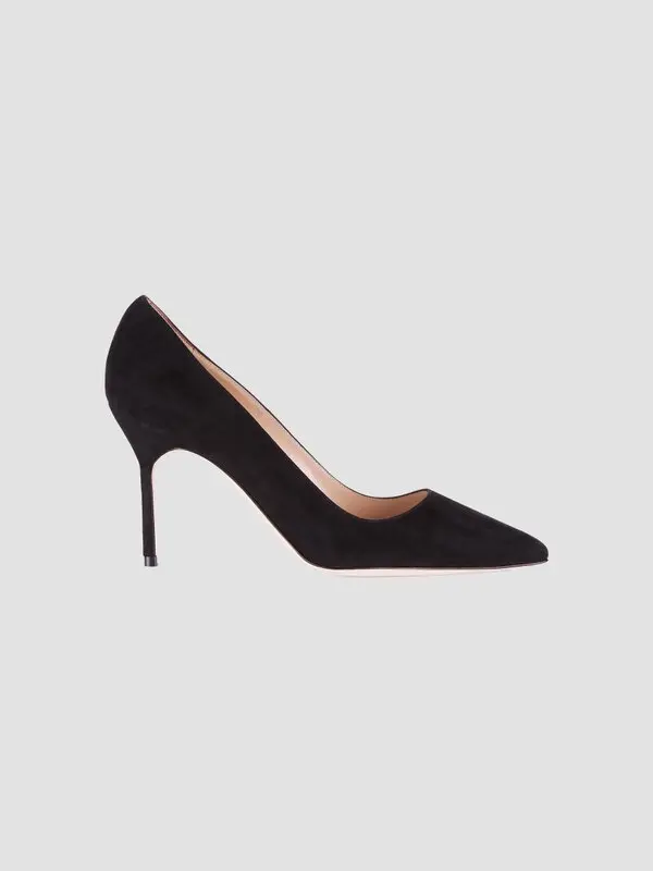 Manolo Blahnik Bb 90mm Suede Pumps - Black