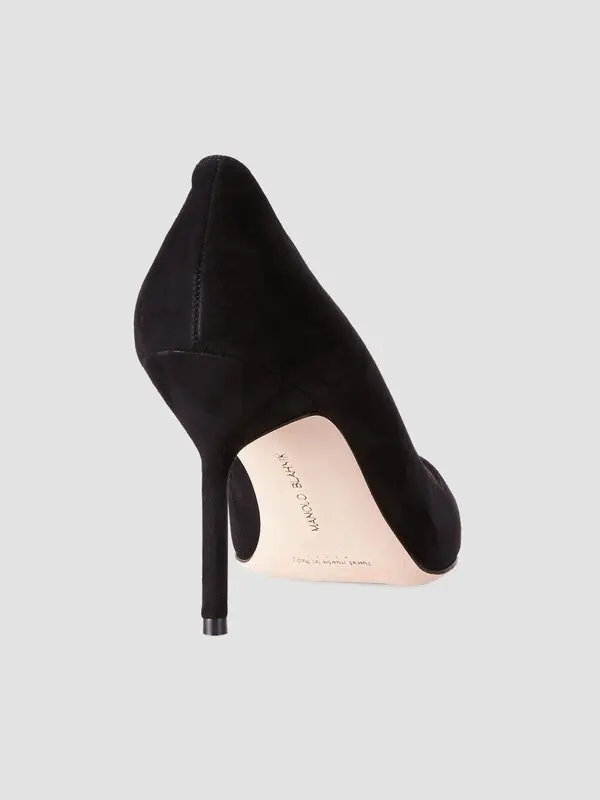 Manolo Blahnik Bb 90mm Suede Pumps - Black