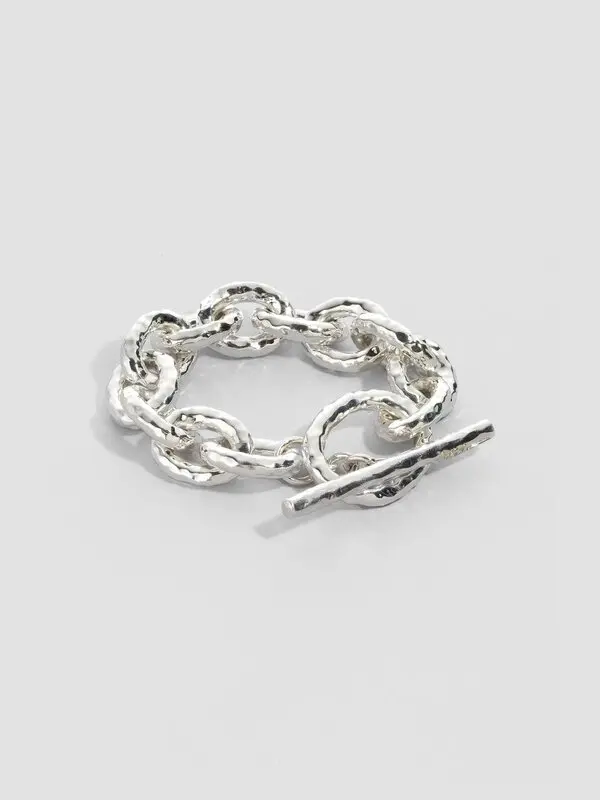 Ippolita Classico Jumbo Sterling Hammered Bastille Link Bracelet - Silver