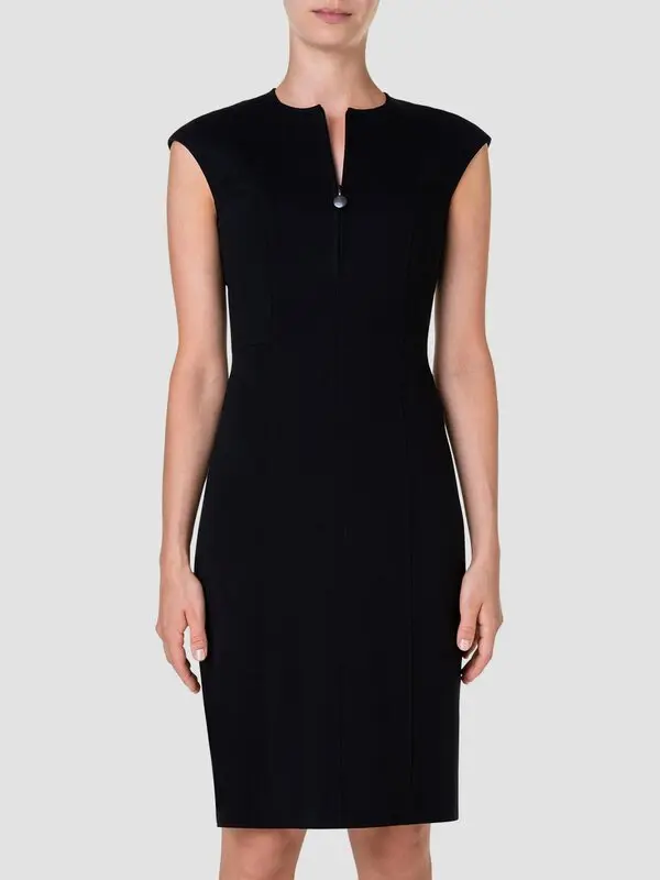 Akris Essentials Jersey Cap-sleeve Sheath