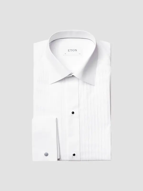 Eton Contemporary-fit Pleated Bib Dress Shirt - White