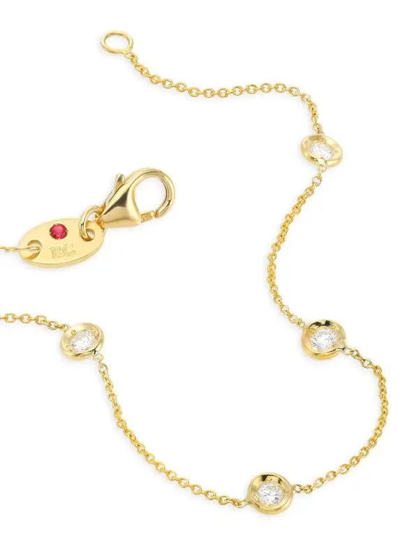 Roberto Coin Tiny Treasures 18k Yellow & Diamond Bezel Station Bracelet