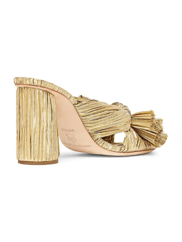 LOEFFLER RANDALL Penny Knotted Metallic Mules - Gold