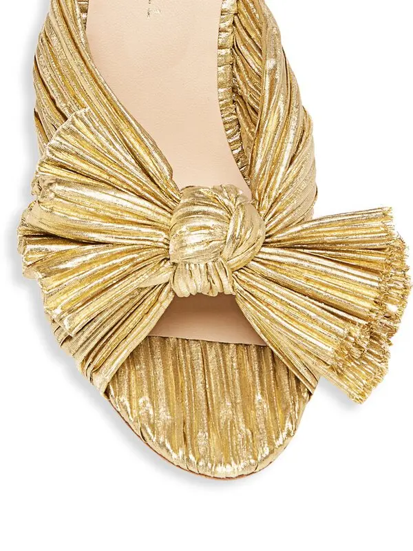 LOEFFLER RANDALL Penny Knotted Metallic Mules - Gold