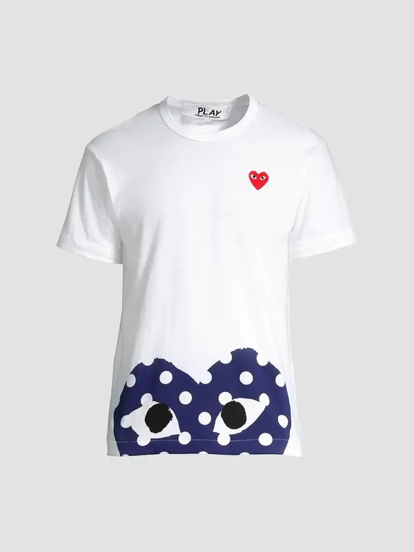 Play Comme Des Garcon Half Polka Dot Graphic Tee