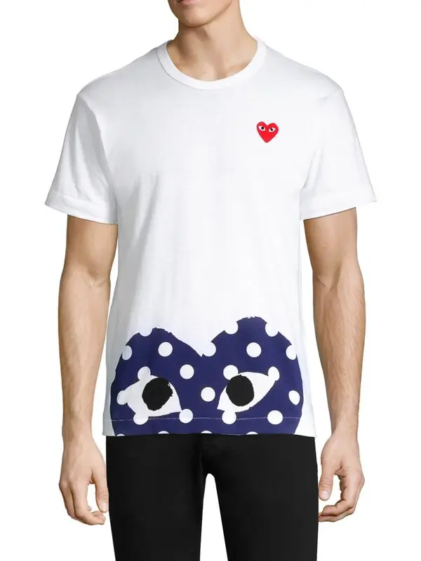 Play Comme Des Garcon Half Polka Dot Graphic Tee