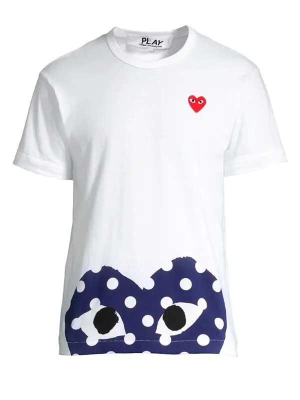 Play Comme Des Garcon Half Polka Dot Graphic Tee