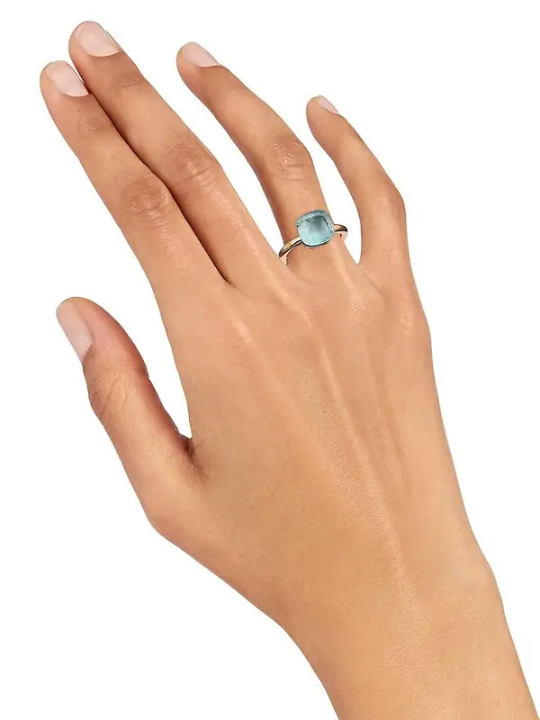 Pomellato Nudo 18k & Topaz Petite Square Ring