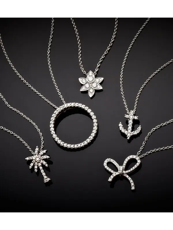 Roberto Coin Tiny Treasures 18k & Diamond Anchor Pendant Necklace