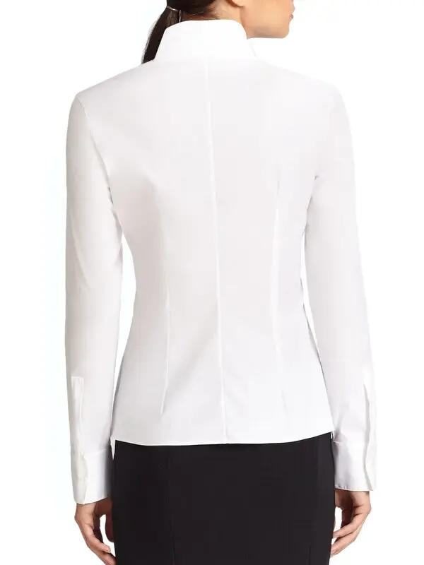Akris Stretch-poplin Revers Collar Blouse - White