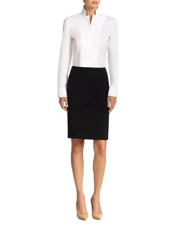 Akris Stretch-poplin Revers Collar Blouse