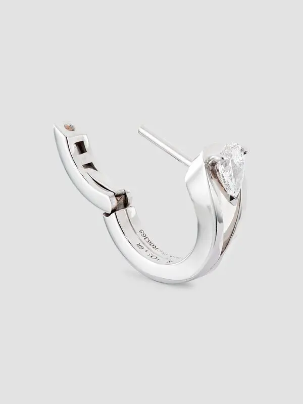 REPOSSI Serti Inversé 18k & Diamond Single Hoop Earring