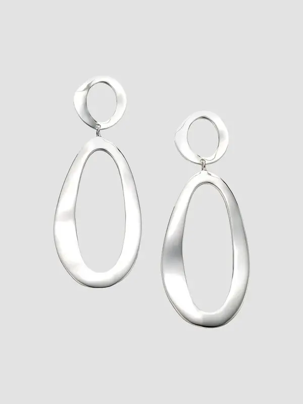 Ippolita Classico Sterling Smooth Snowman Double-drop Earrings