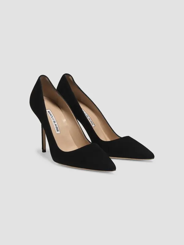 Manolo Blahnik Bb 105mm Suede Pumps - Black