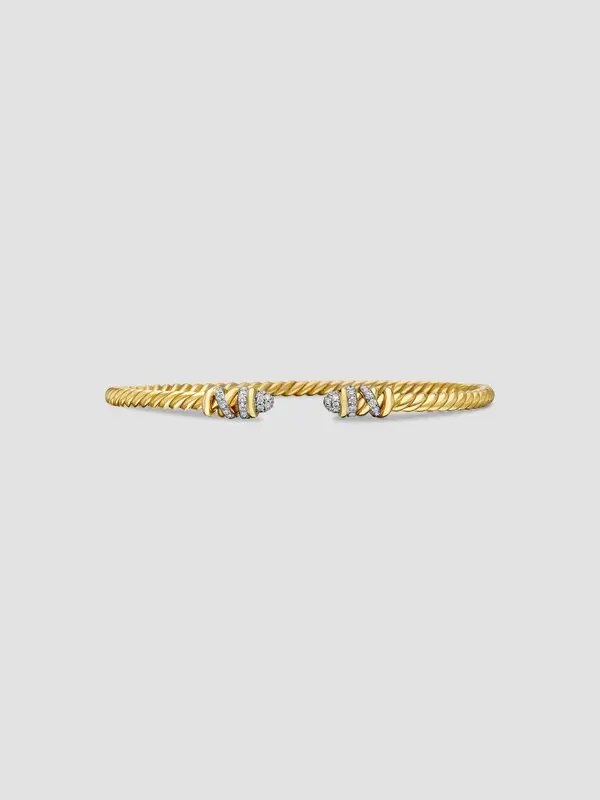 David Yurman Helena End Station Bracelet In 18k Yellow With Diamonds - Gold