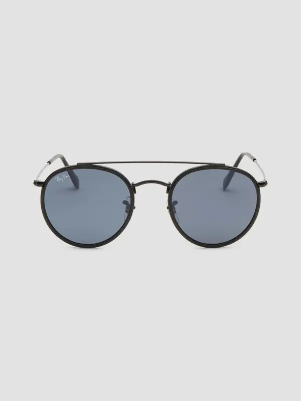 Ray-ban Rb3647 51mm Round Aviator Sunglasses - Black