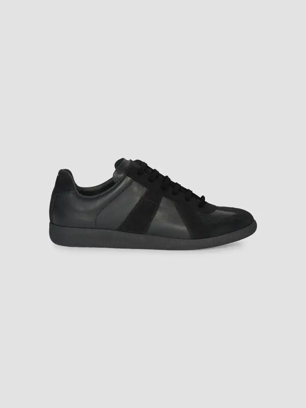 MAISON MARGIELA Replica Leather & Suede Low-top Sneakers - Black