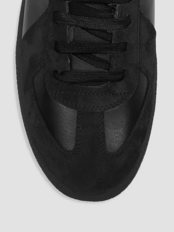 MAISON MARGIELA Replica Leather & Suede Low-top Sneakers - Black