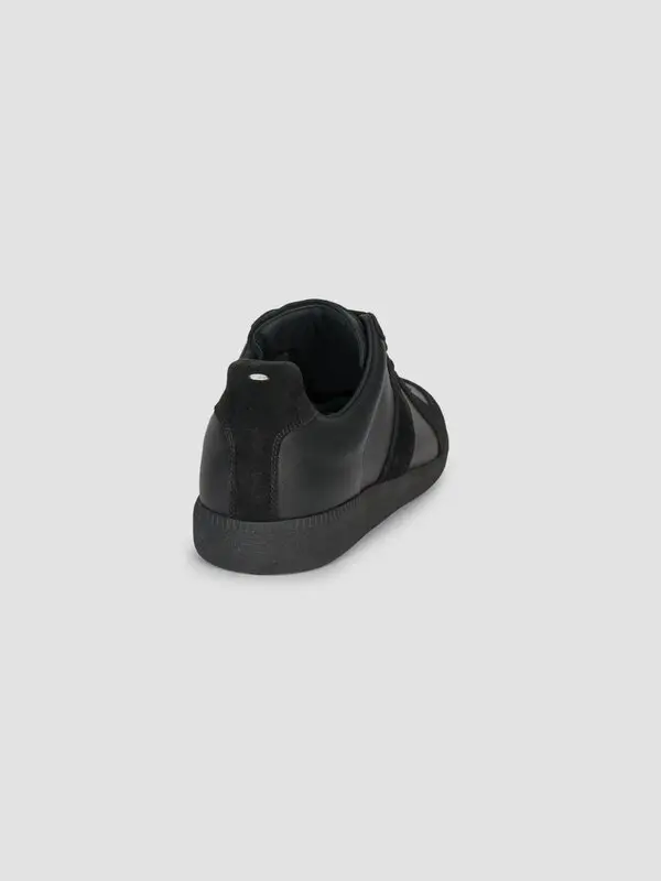MAISON MARGIELA Replica Leather & Suede Low-top Sneakers - Black