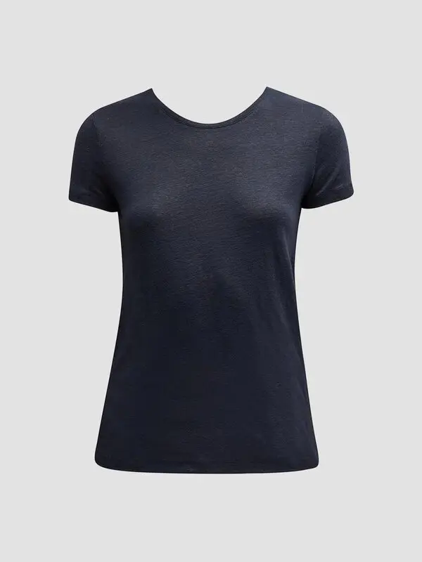 Majestic Filatures Stretch-linen T-shirt - Black