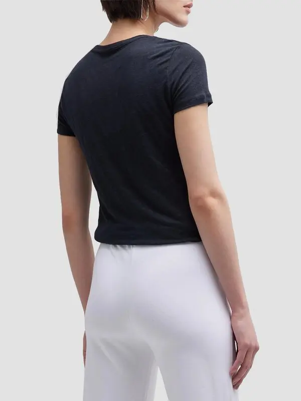 Majestic Filatures Stretch-linen T-shirt - Black