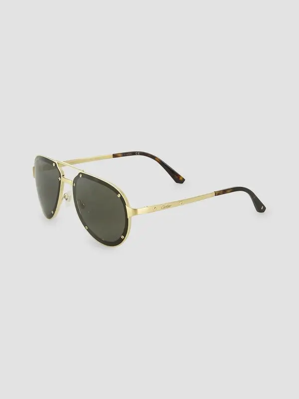 Cartier 60mm Aviator Titanium Sunglasses