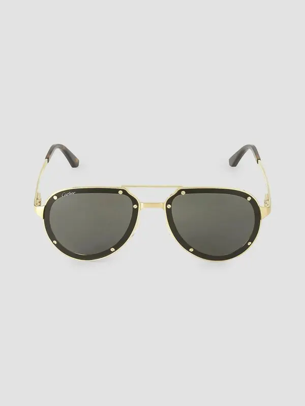 Cartier 60mm Aviator Titanium Sunglasses