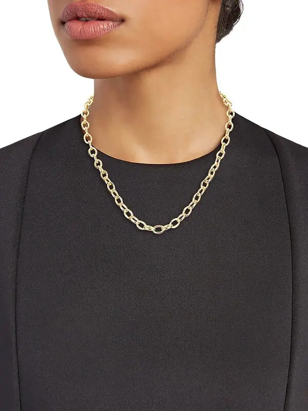 Roberto Coin 18k Yellow Chain Link Necklace, 18