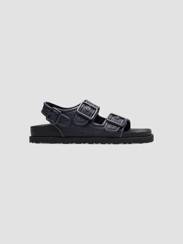 BIRKENSTOCK Boston Exquisite Buckle Leather Clogs - Navy