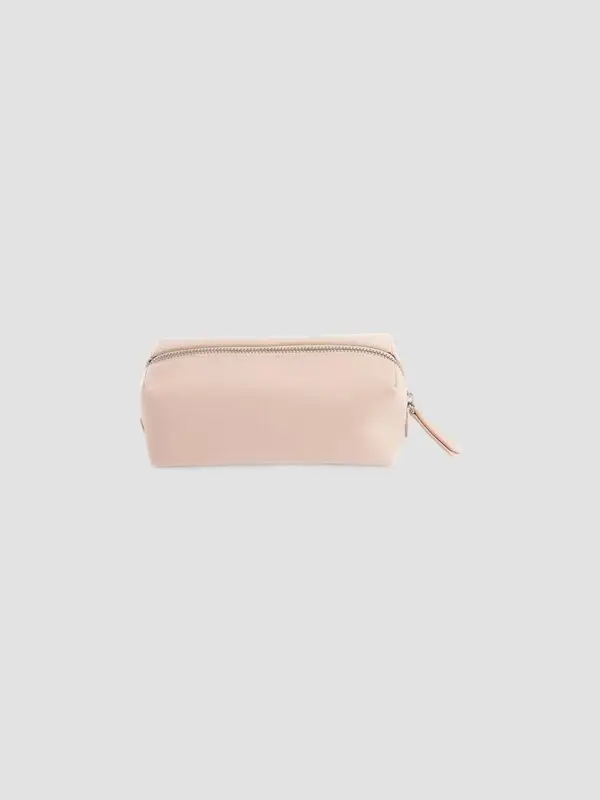 ROYCE NEW YORK Zipper Leather Utility Bag - Blush Pink
