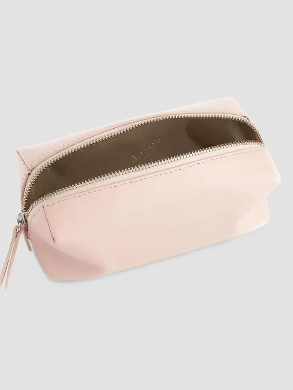 ROYCE NEW YORK Zipper Leather Utility Bag - Blush Pink
