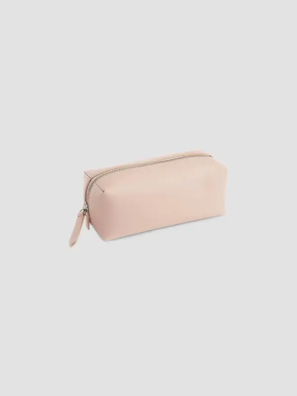 ROYCE NEW YORK Zipper Leather Utility Bag - Blush Pink