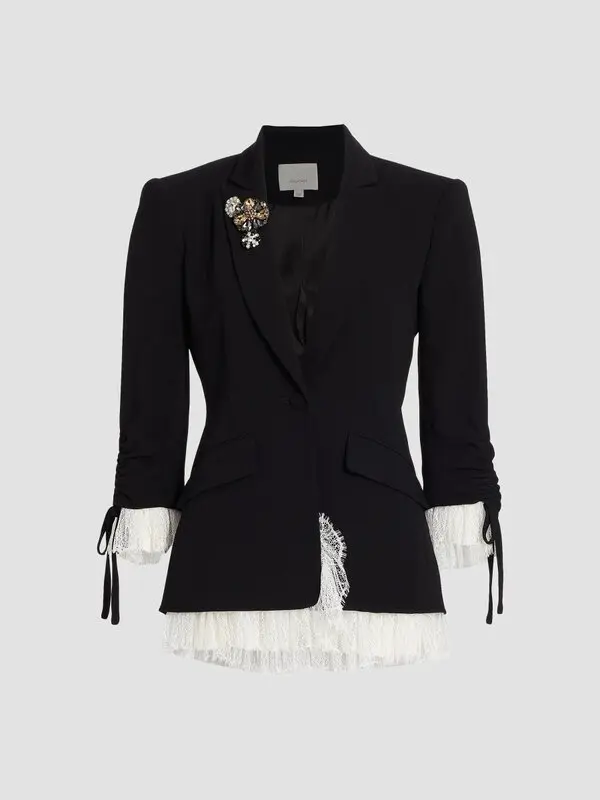 Cinq À Sept Roxie Crepe Blazer - Black Ivory