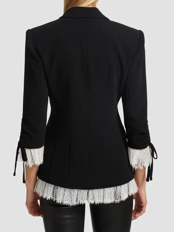Cinq À Sept Roxie Crepe Blazer - Black Ivory